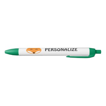 Personalized red fox logo writing pens | Blue ink | Zazzle