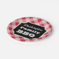 Personalized Red Gingham Paper Plates | Zazzle