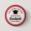 Personalized Red Graduate Commemorative Button | Zazzle