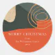 Personalized Red Green Abstract Unique Christmas Classic Round Sticker ...