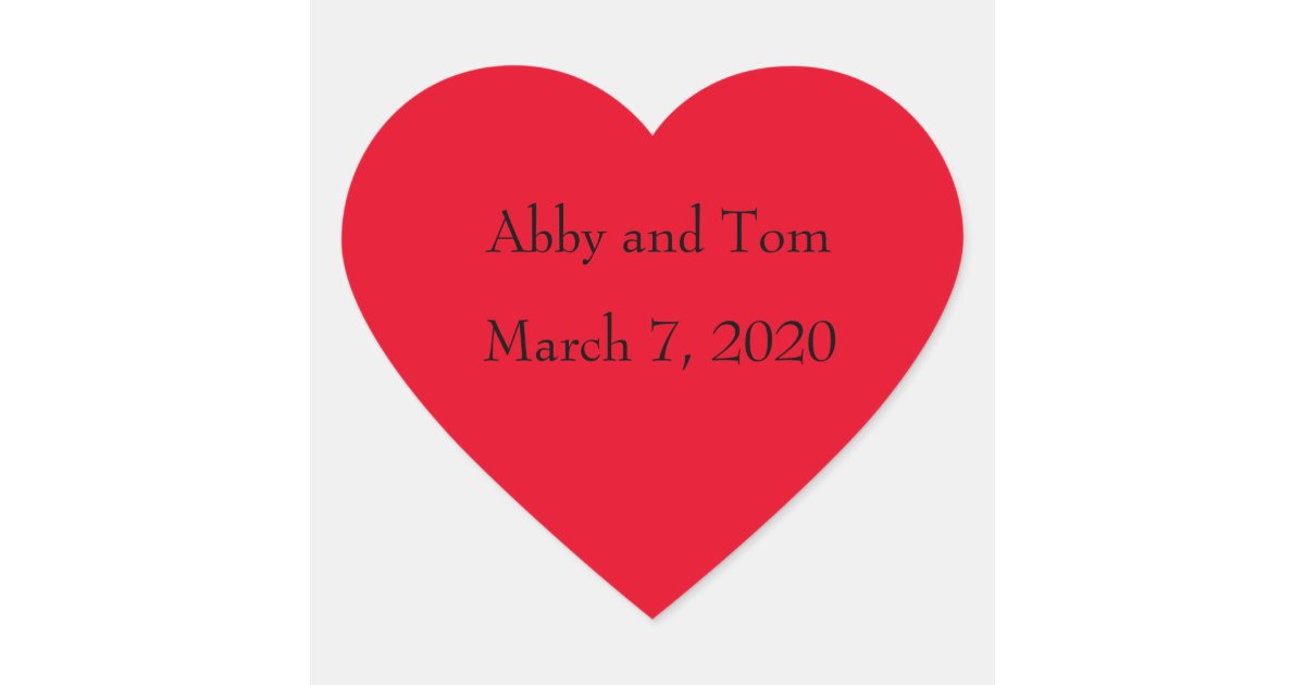 Personalized Red Heart Stickers | Zazzle