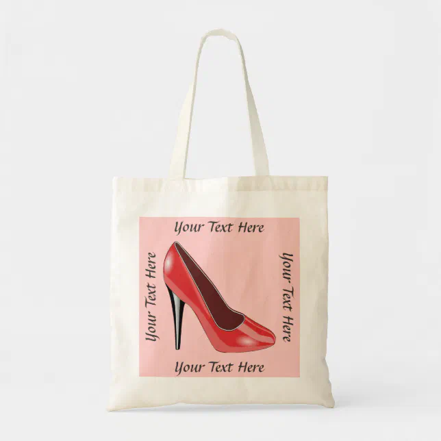 Personalized Red High Heel Shoe Tote Bag | Zazzle