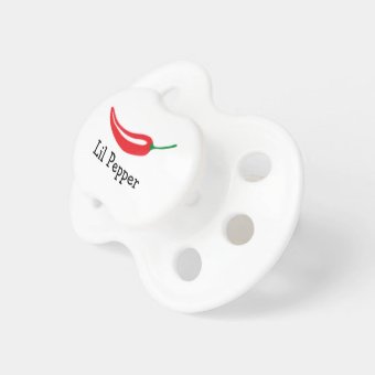Personalized Red hot chili pepper baby pacifier | Zazzle
