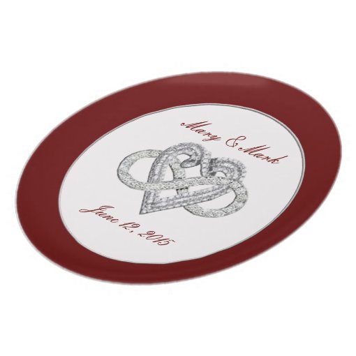 Personalized Red Infinity Heart 10” Melamine Plate | Zazzle