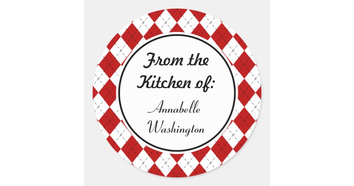 Personalized Red Kitchen Baking Stickers | Zazzle