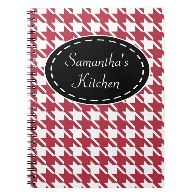 Personalized Red Kitchen Recipe Notebook Gift | Zazzle