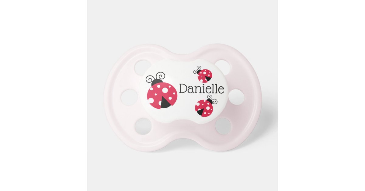 Personalized Red Ladybug Baby Girl Pacifier | Zazzle