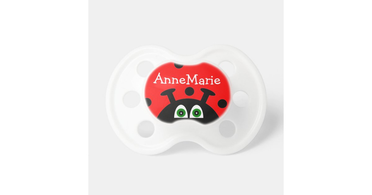 Personalized Red Ladybug Pacifier | Zazzle