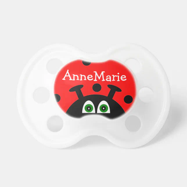 Personalized Red Ladybug Pacifier | Zazzle