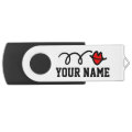 Personalized red lips kiss USB pen flash drive | Zazzle