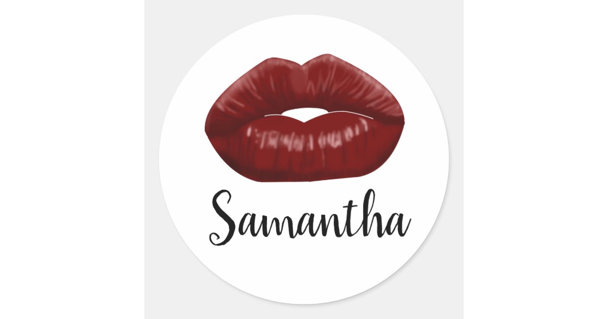 Personalized Red Lips Stickers | Zazzle