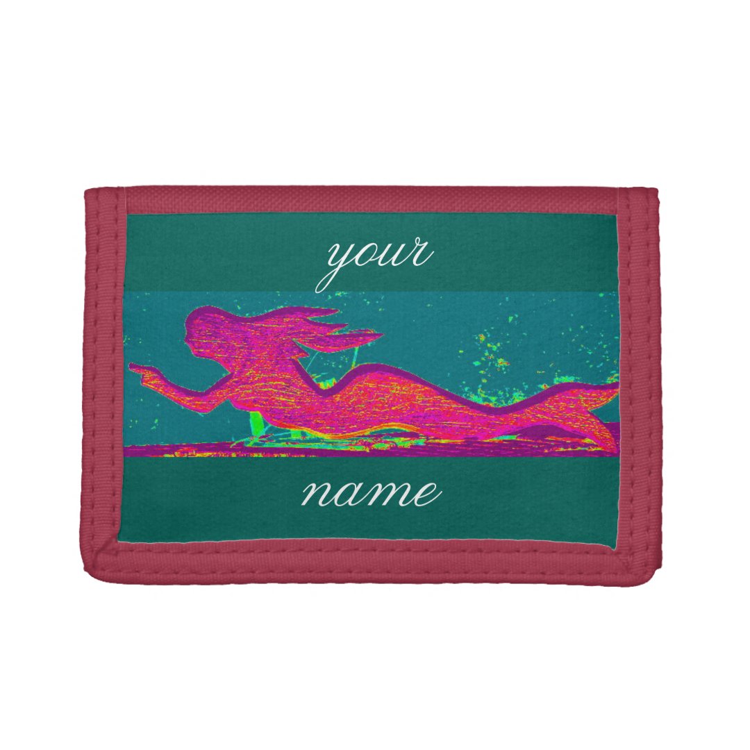 personalized red mermaid wallet | Zazzle