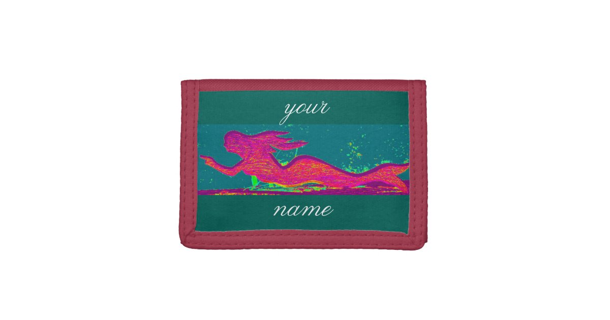 personalized red mermaid wallet | Zazzle