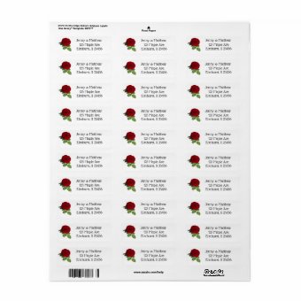Personalized Red Rose Return Address Labels | Zazzle