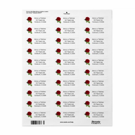 Personalized Red Rose Return Address Labels | Zazzle