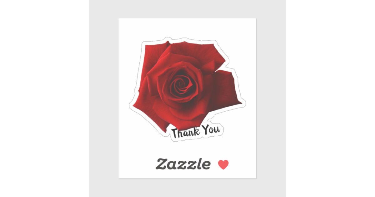 Personalized Red Rose Sticker | Zazzle
