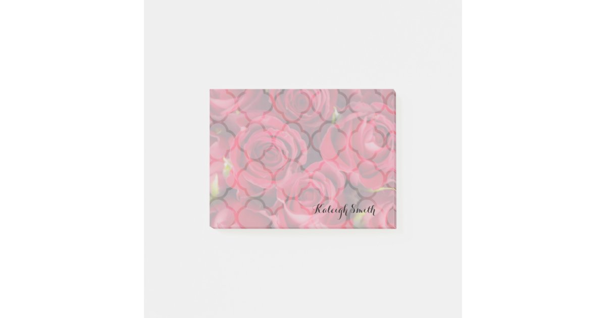 Personalized Red Roses Post It Notes | Zazzle