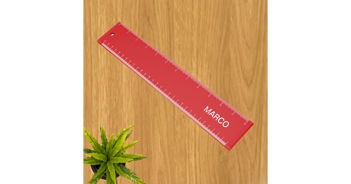 Personalized Red Ruler with Name | Zazzle