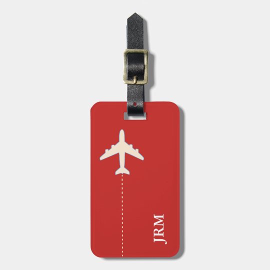 personalized red travel airplane luggage tag | Zazzle.com