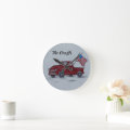 Personalized Red Truck Wall Clock | Zazzle