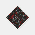 Personalized Red White and Black Musical Notes Paper Napkins | Zazzle