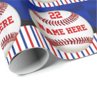 Personalized Red White and Blue Baseball Gift Wrap | Zazzle