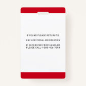 Personalized Red White Service Dog Photo ID Badge | Zazzle