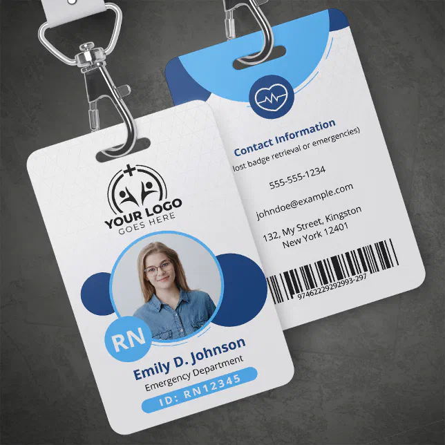 Personalized Registered Nurse RN Photo Name Badge | Zazzle