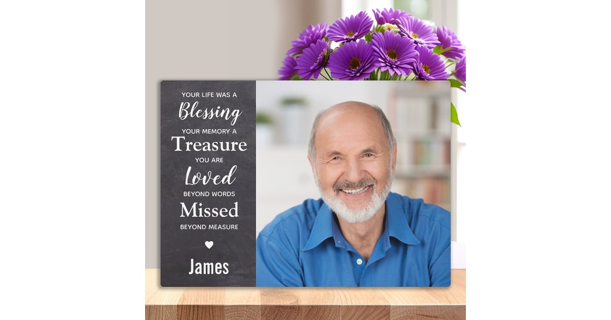 Personalized Remembrance Keepsake Memorial Photo Plaque | Zazzle