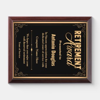 Personalized Retirement Award For Retiree | Zazzle