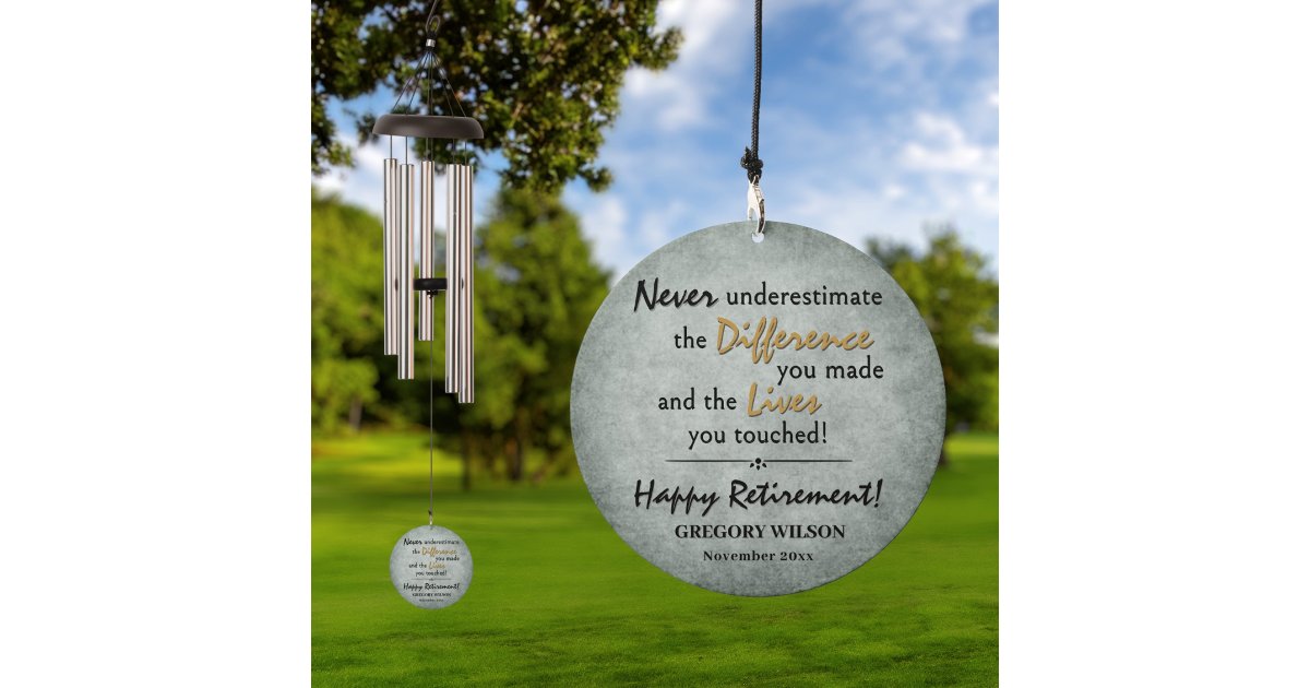 Personalized Retirement Gift Tree Of Life Wind Chime | Zazzle