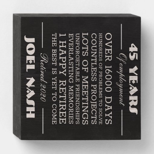 Personalized Retirement Gift Wooden Box Sign | Zazzle
