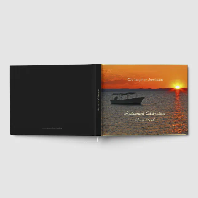 Personalized Retirement Party Book, Fishing Boat Guest Book | Zazzle