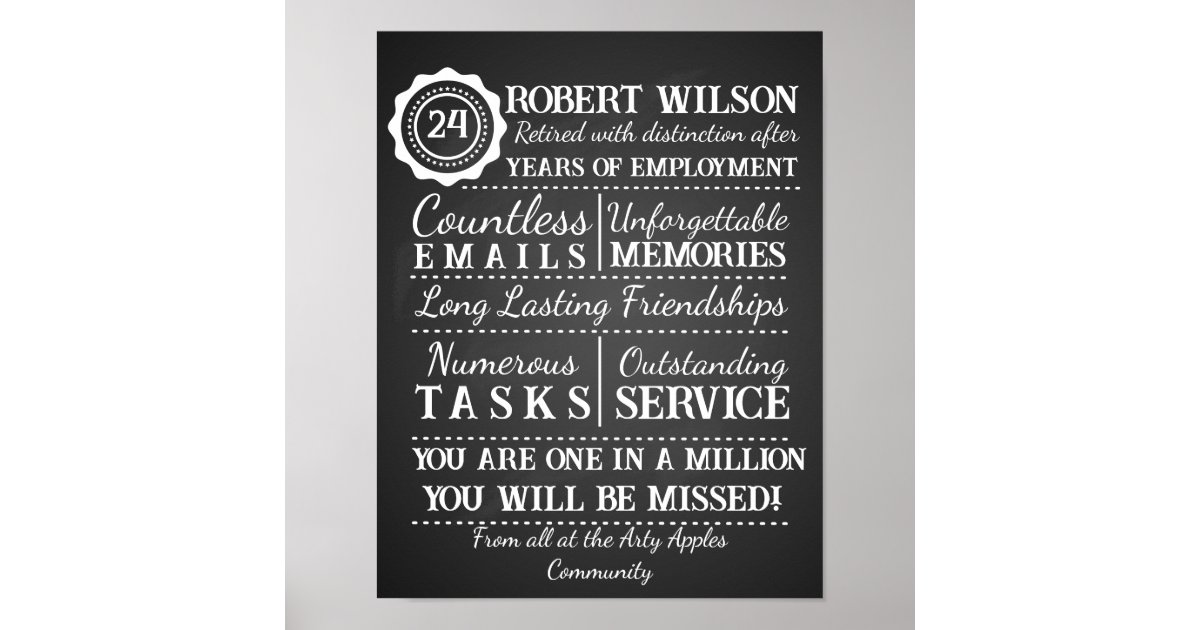 Personalized Retirement Poster Print | Zazzle