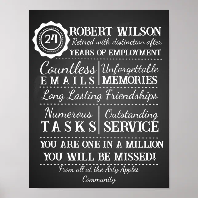 Personalized Retirement Poster Print | Zazzle