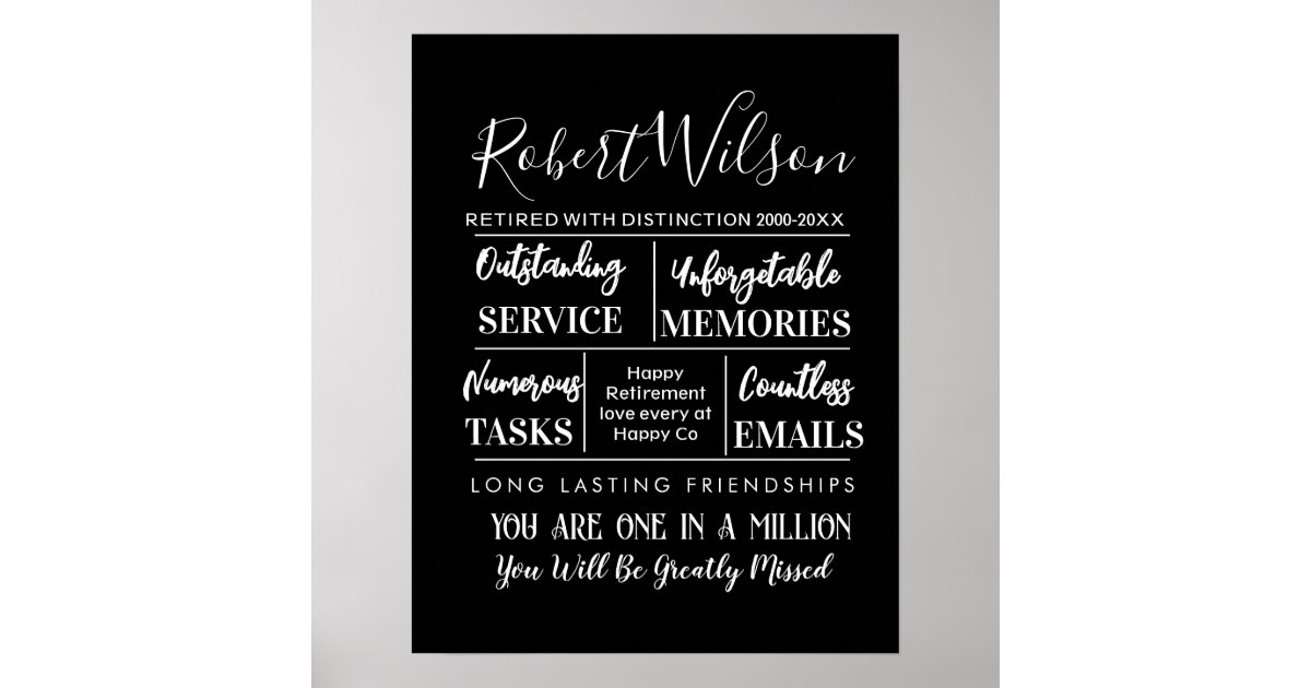 Personalized Retirement Poster Print | Zazzle