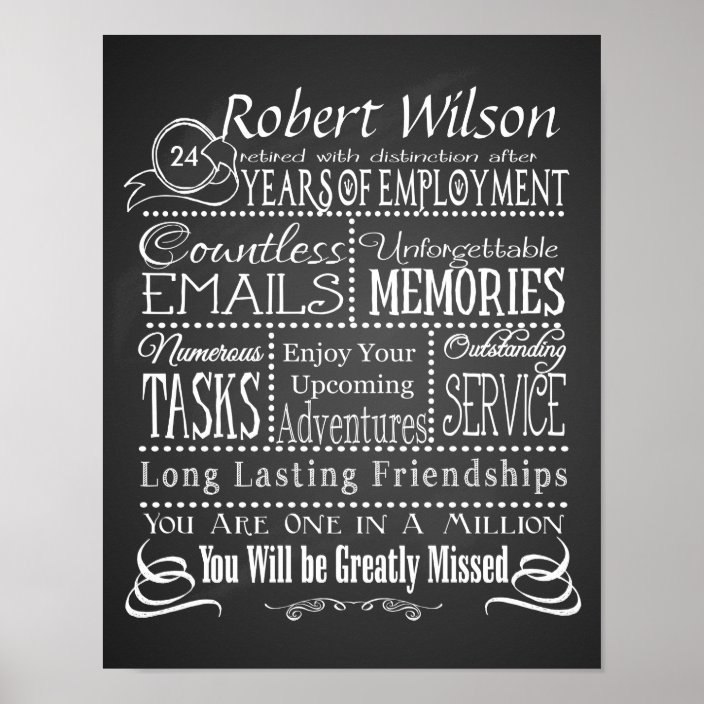 Personalized Retirement Poster Print | Zazzle.com