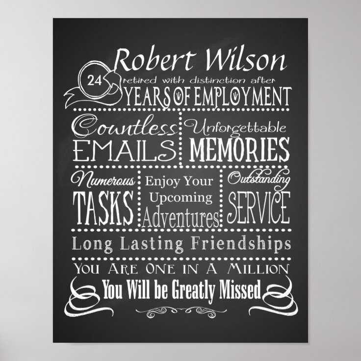 Personalized Retirement Poster Print | Zazzle