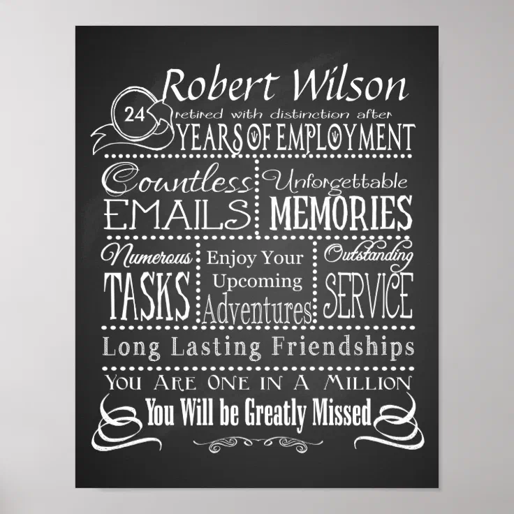 Personalized Retirement Poster Print | Zazzle