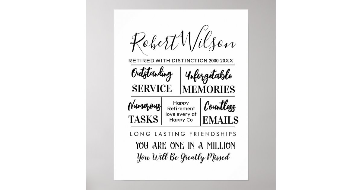 Personalized Retirement Poster Print | Zazzle
