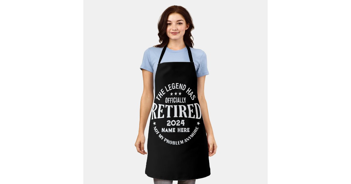 Personalized retirement The Legend has retired Apron | Zazzle