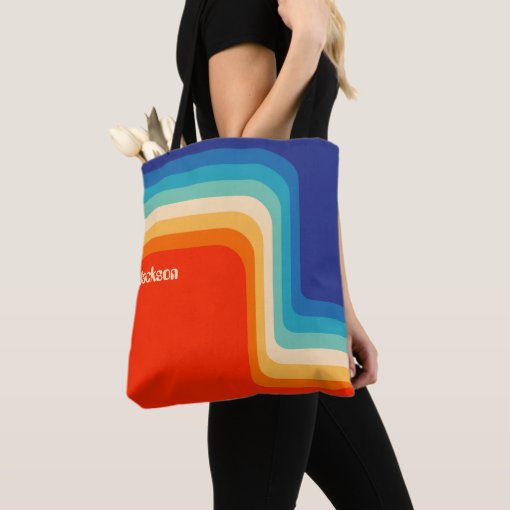 Personalized Retro 70s Ombre Tote Bag | Zazzle