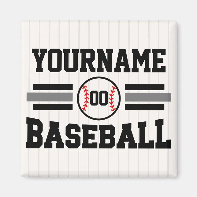 Personalized Retro Baseball Player NAME Team Magnet | Zazzle