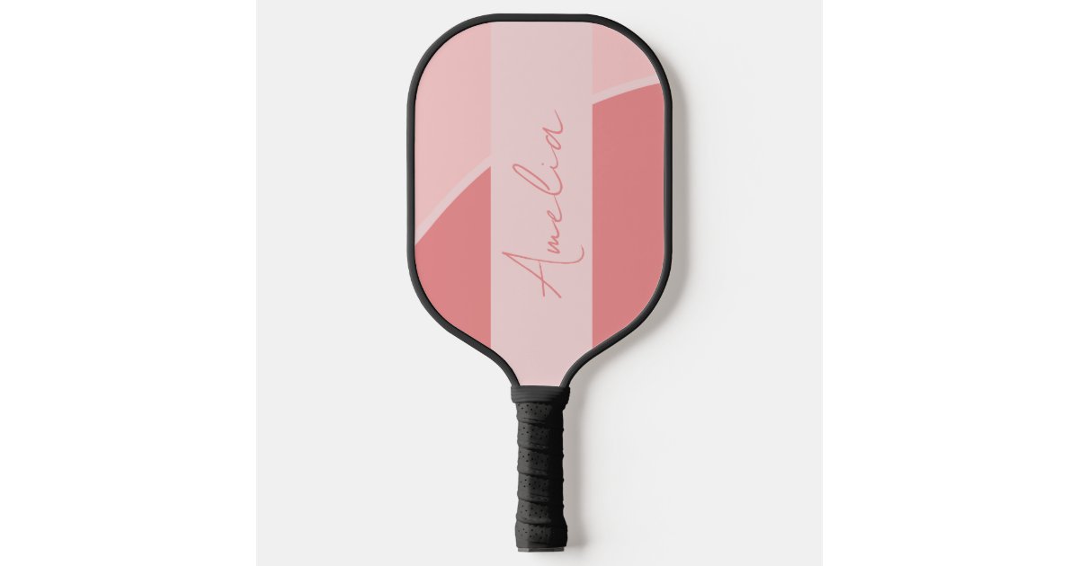 Personalized Retro Blush Pink Pickleball Paddle | Zazzle