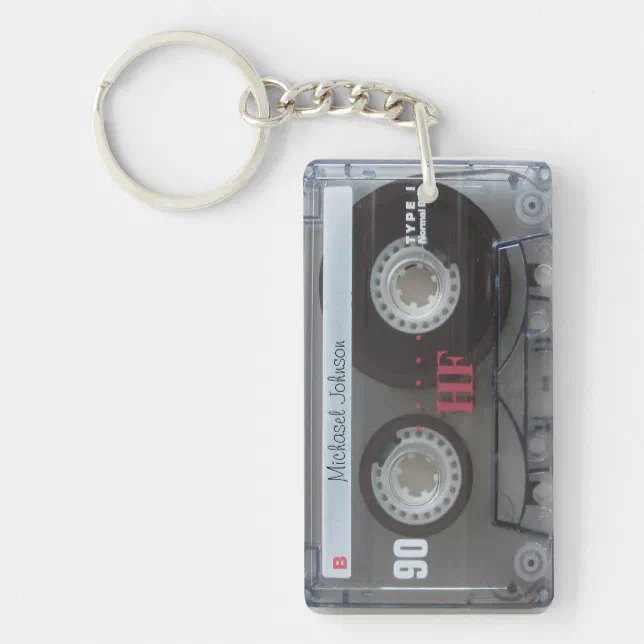 Personalized retro Cassette mix-tape Keychain | Zazzle
