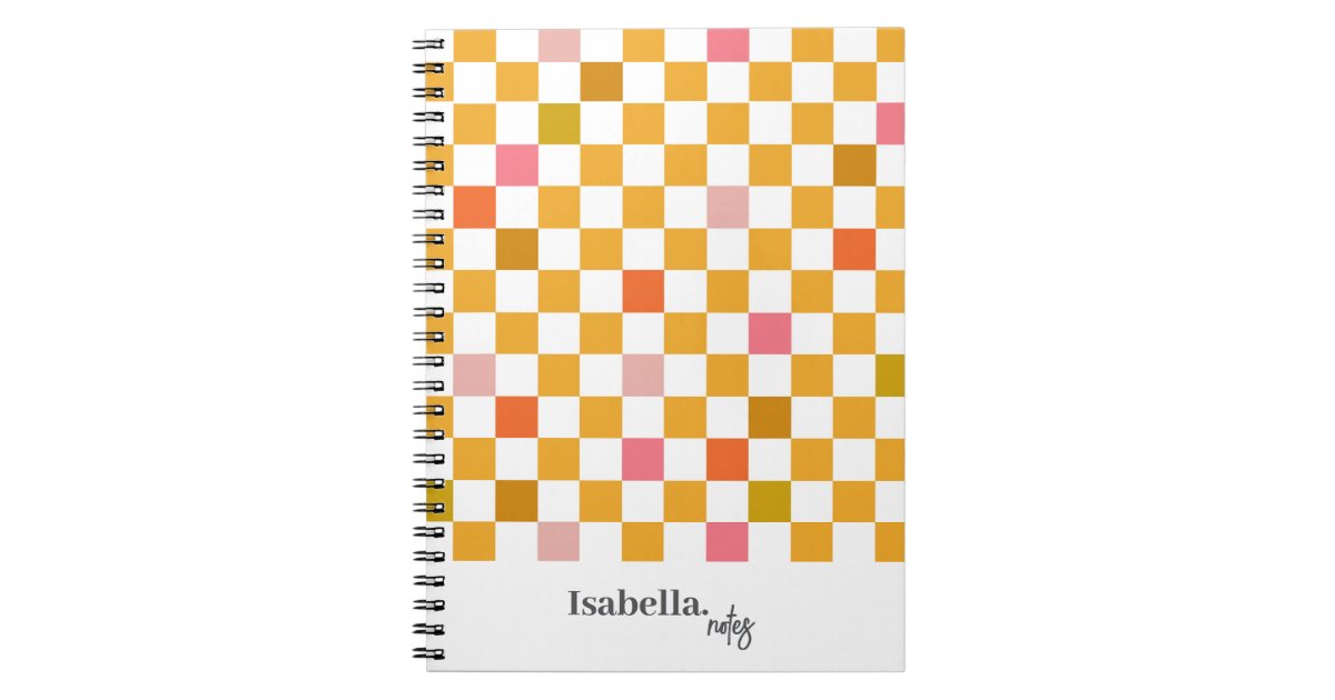 Personalized Retro Checkers Notebook | Zazzle