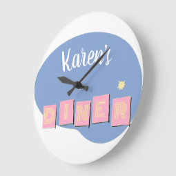 Personalized Retro Diner Sign Clock | Zazzle