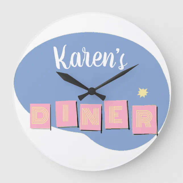 Personalized Retro Diner Sign Clock | Zazzle