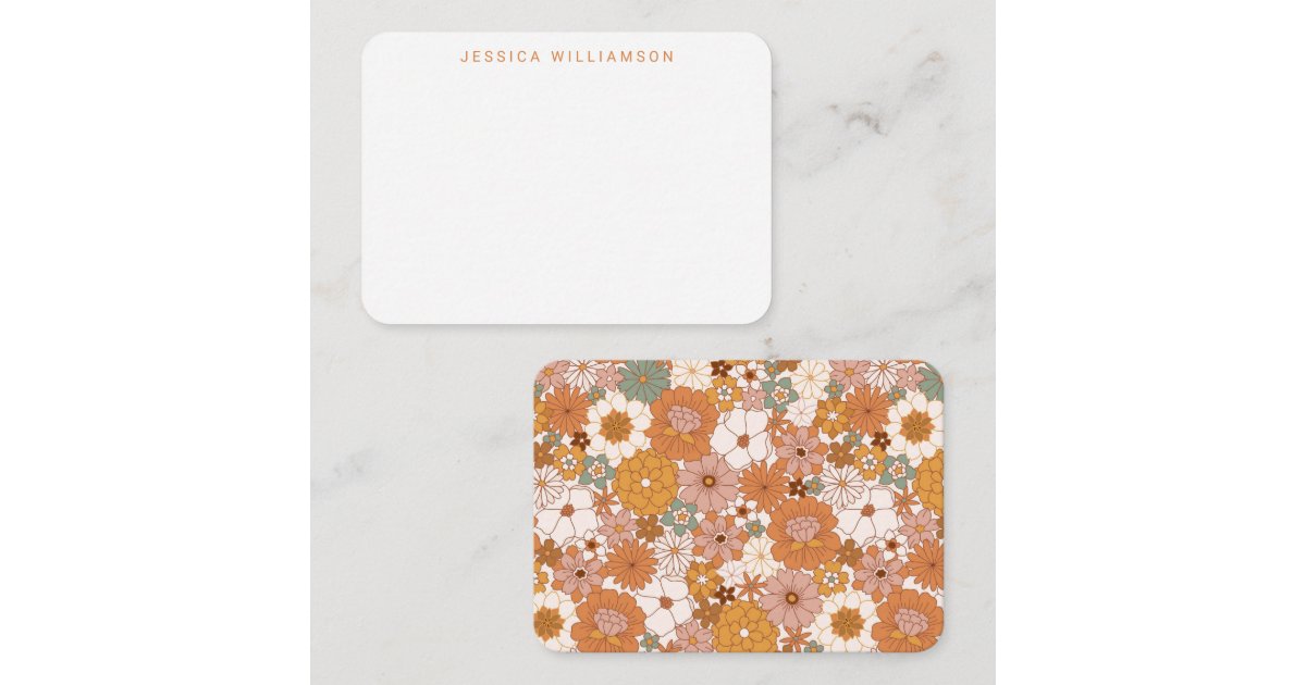 Personalized Retro Earthy Botanical Gift Enclosure Note Card | Zazzle