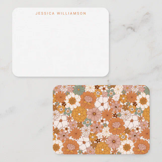 Personalized Retro Earthy Botanical Gift Enclosure Note Card | Zazzle